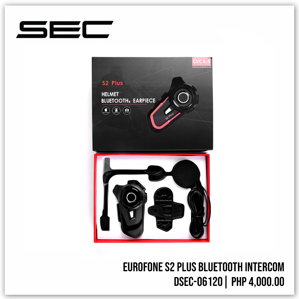 DSEC-06120 | Sec Eurofone S2 Plus Bluetooth Intercom | Shopee Malaysia