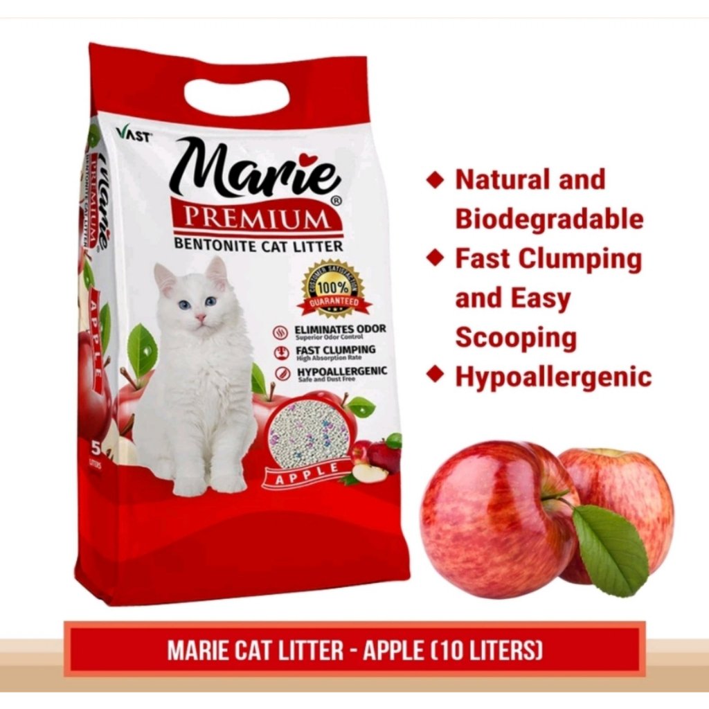 BEST PET MARIE Apple scent PREMIUM BENTONITE CAT LITTER 10 LITERS 8KG ...