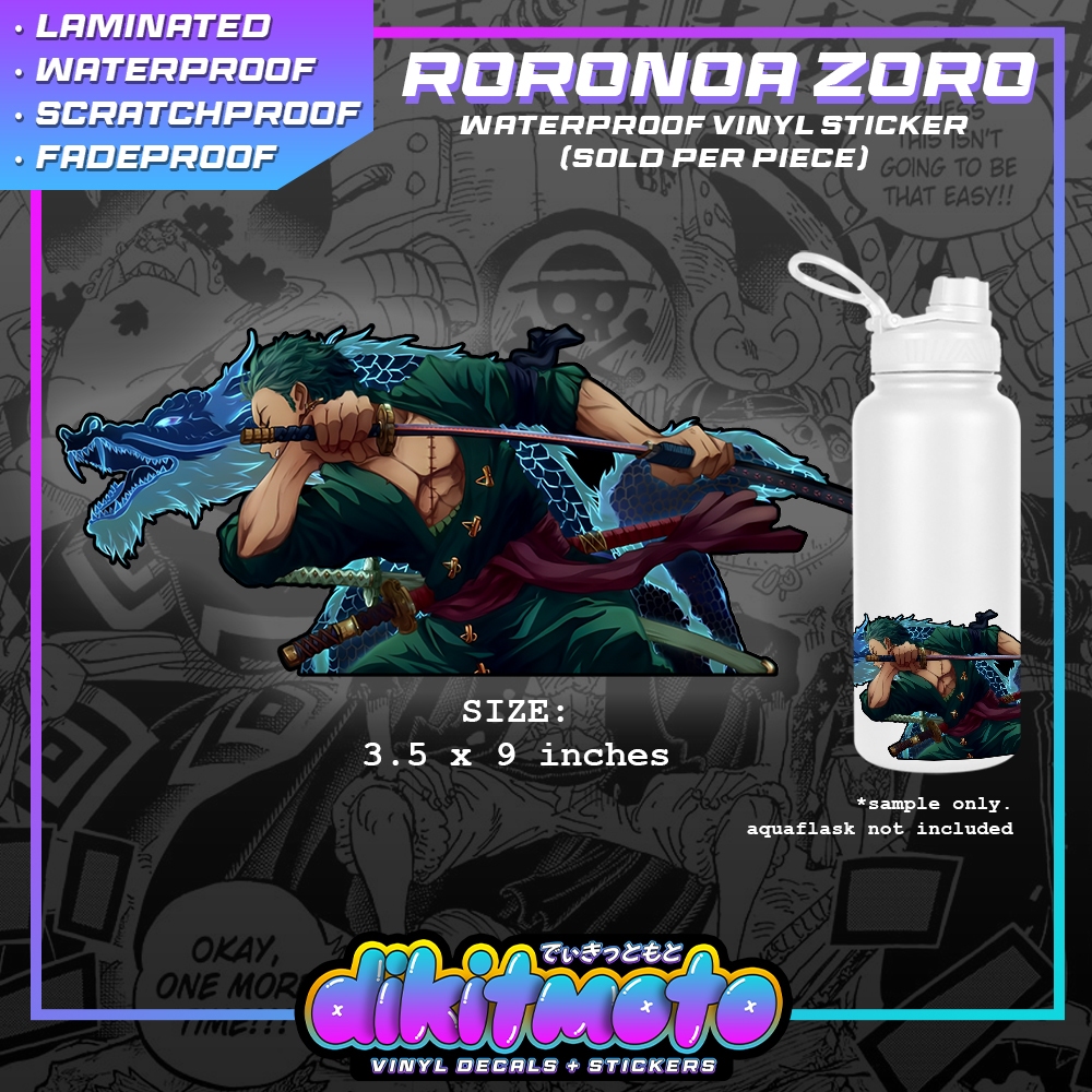[dikitmoto] Roronoa Zoro One Piece Waterproof Vinyl Sticker Laminated ...