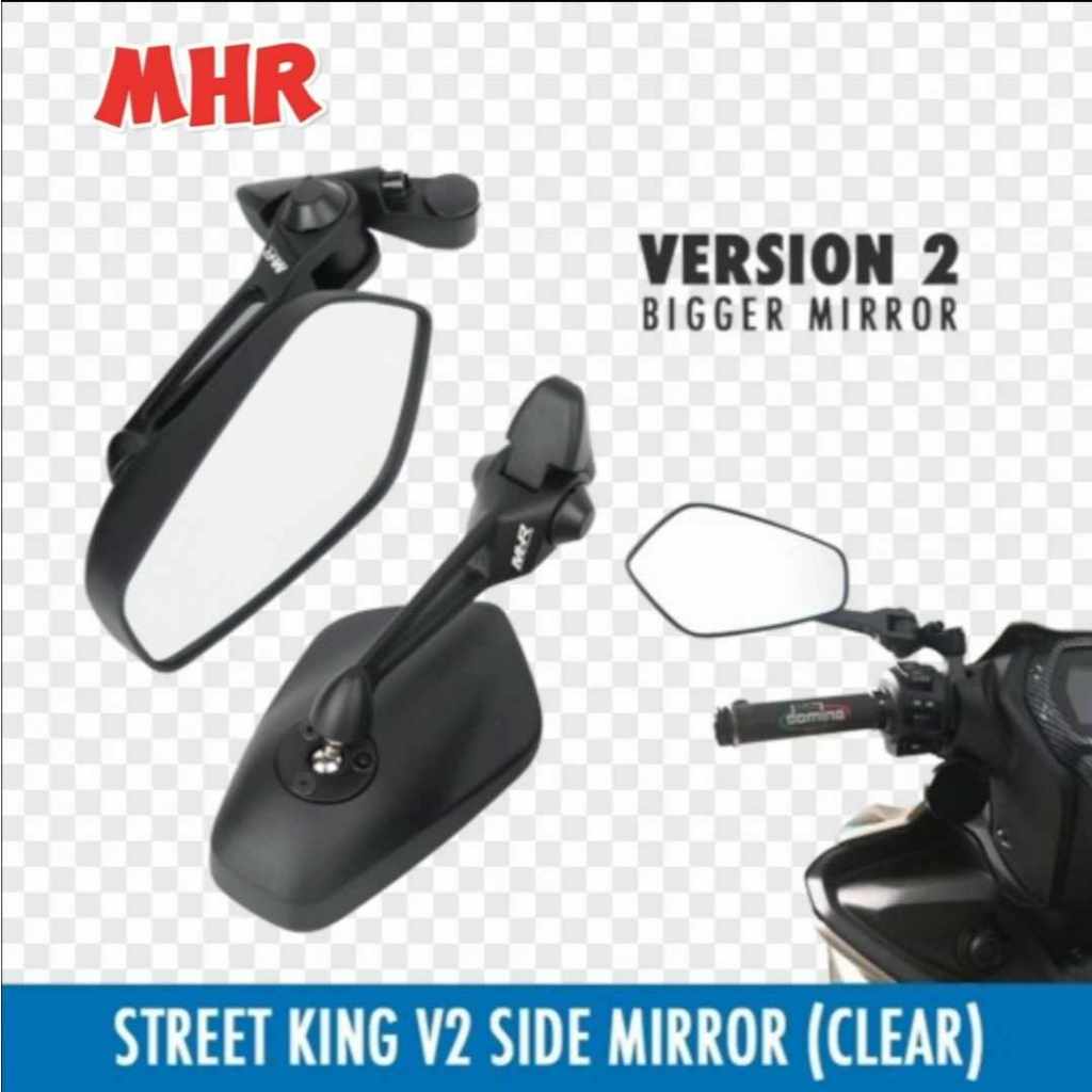 3299 MHR STREET KING SIDE MIRROR BLACK CLEAR LENS V2 | Shopee Malaysia