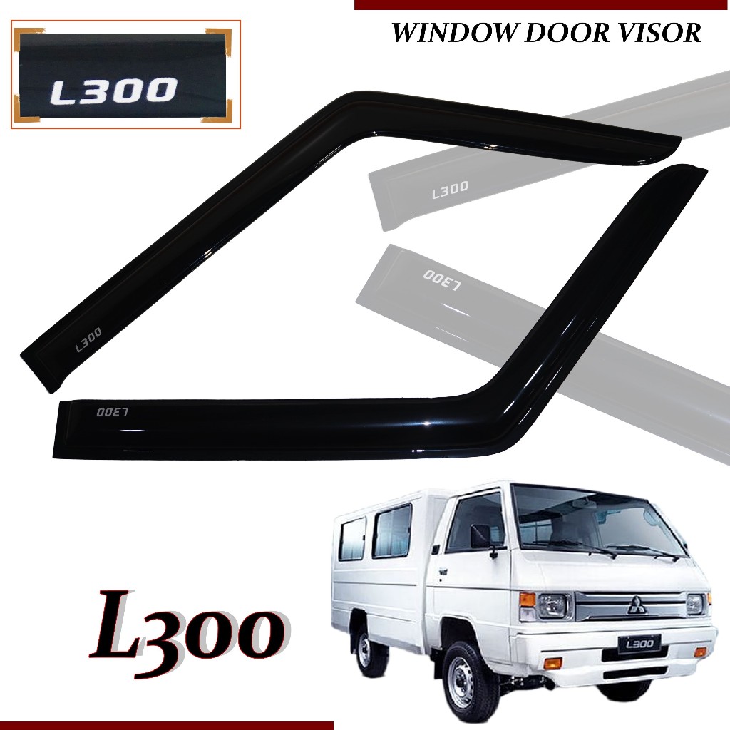 MITSUBISHI L300 OEM Window Door Rain Visor Black Sun Visor Sun ...