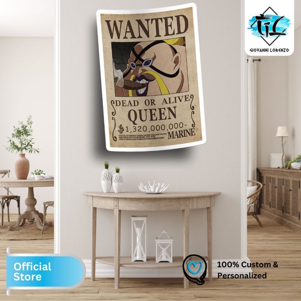 ONE PIECE WANTED POSTER - WALL STICKER - QUEEN | Shopee Malaysia