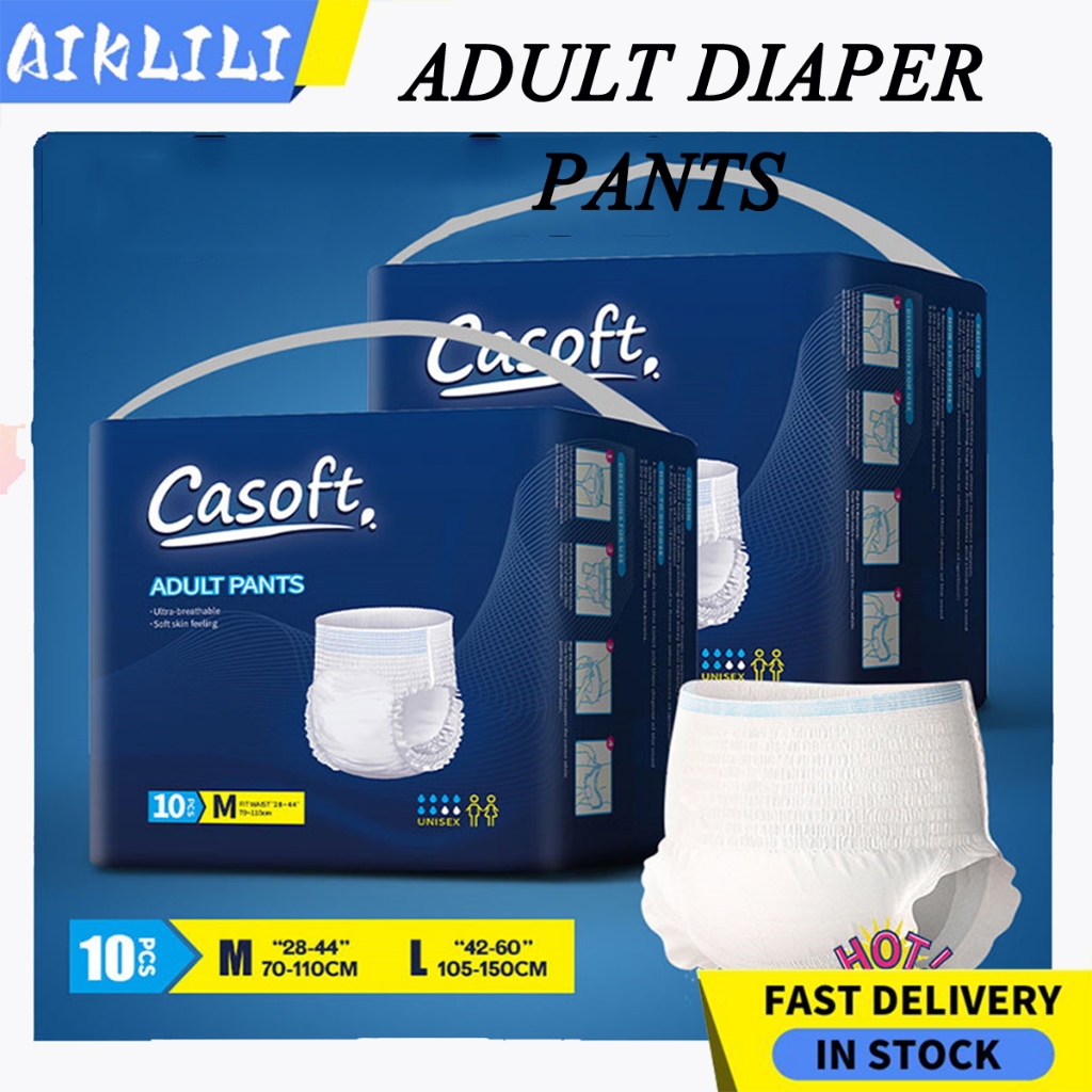 Adult Diaper Pants 10 Pcs/1 Pack Quickly Absorption Pull Ups Medium ...