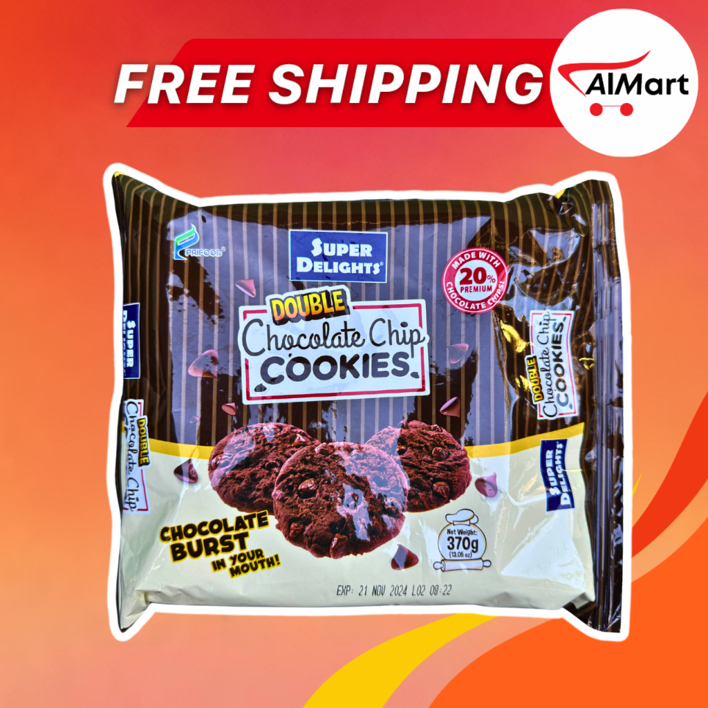 SUPER DELIGHTS DOUBLE CHOCOLATE CHIP COOKIES (370 GRAMS) | Shopee Malaysia