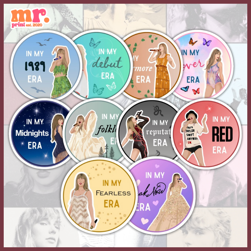 IN MY TAYLOR SWIFT ERA STICKERS | ERAS TOUR | WATERPROOF STICKER ...