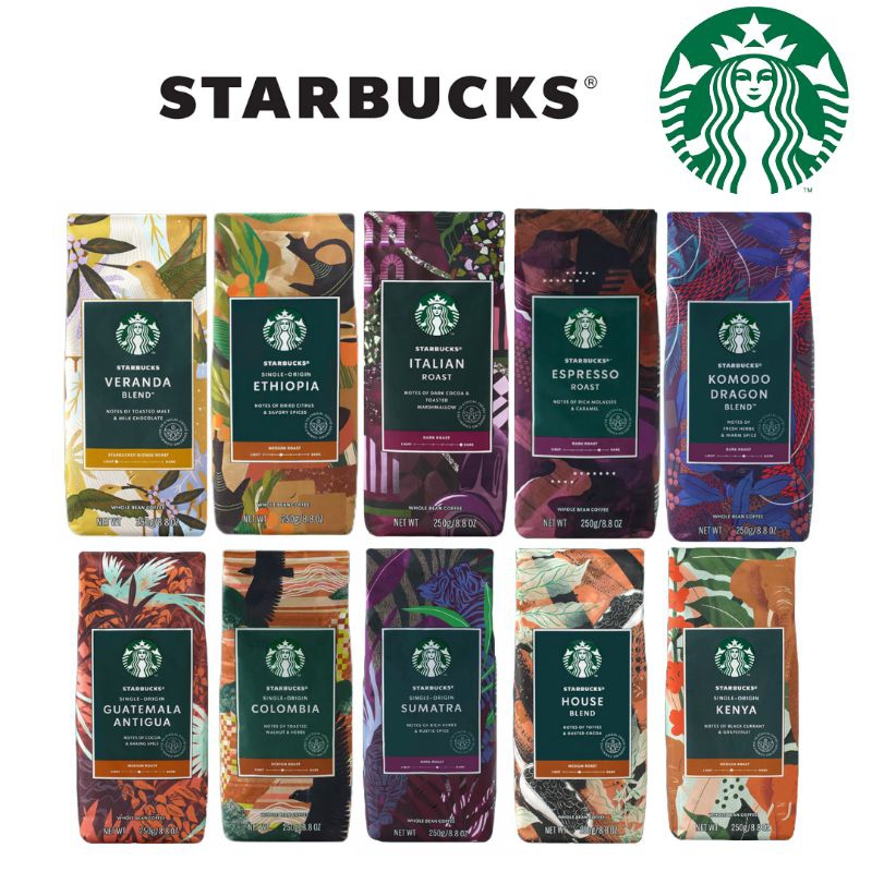 STARBUCKS COFFEE 250G Dark roast Medium roast blonde roast ,COFFEE ...