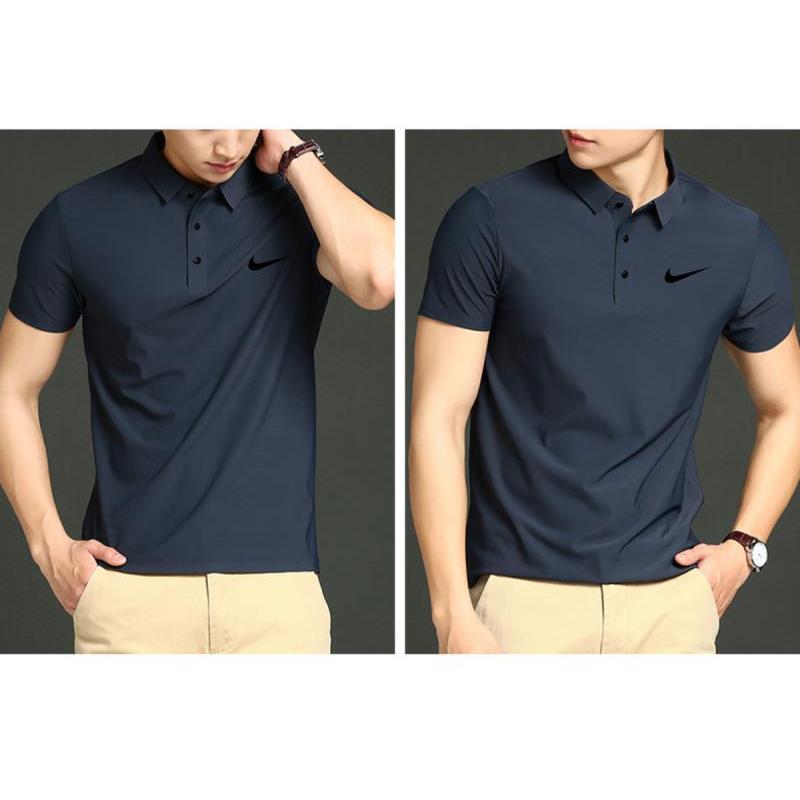 (L-3XL) Nike polo shirt Dri-fit strechable plain polo shirt for men ...