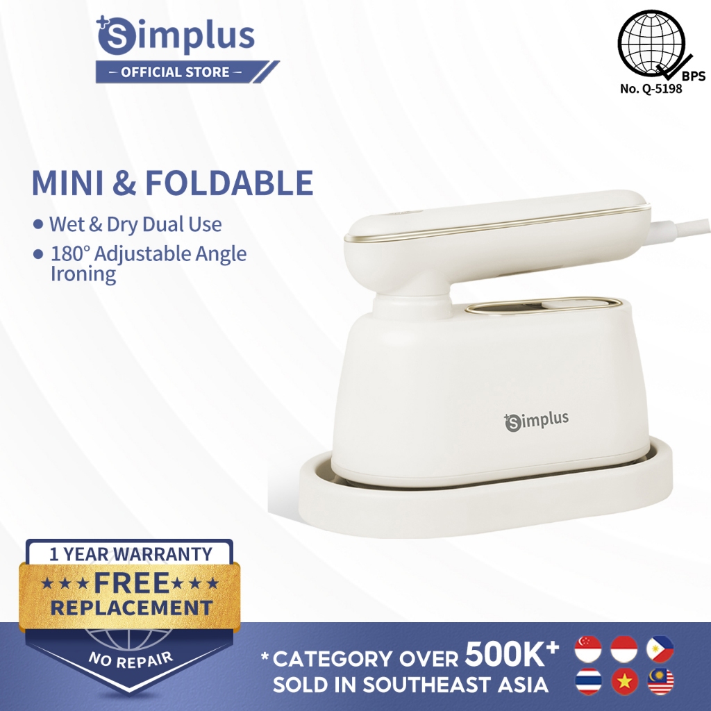 Simplus Steamer Iron Foldable Steam Iron Portable 120ml GTJH015 ...