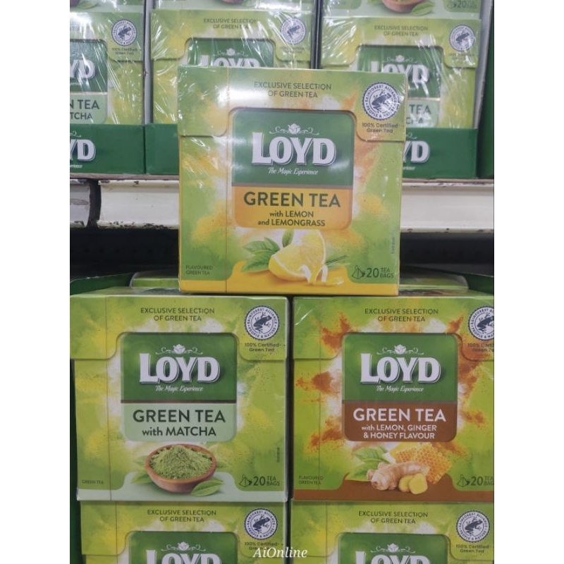Loyd Tea Green Tea (with matcha, with lemon and lemongrass, with lemon, ginger and honey flavour ...