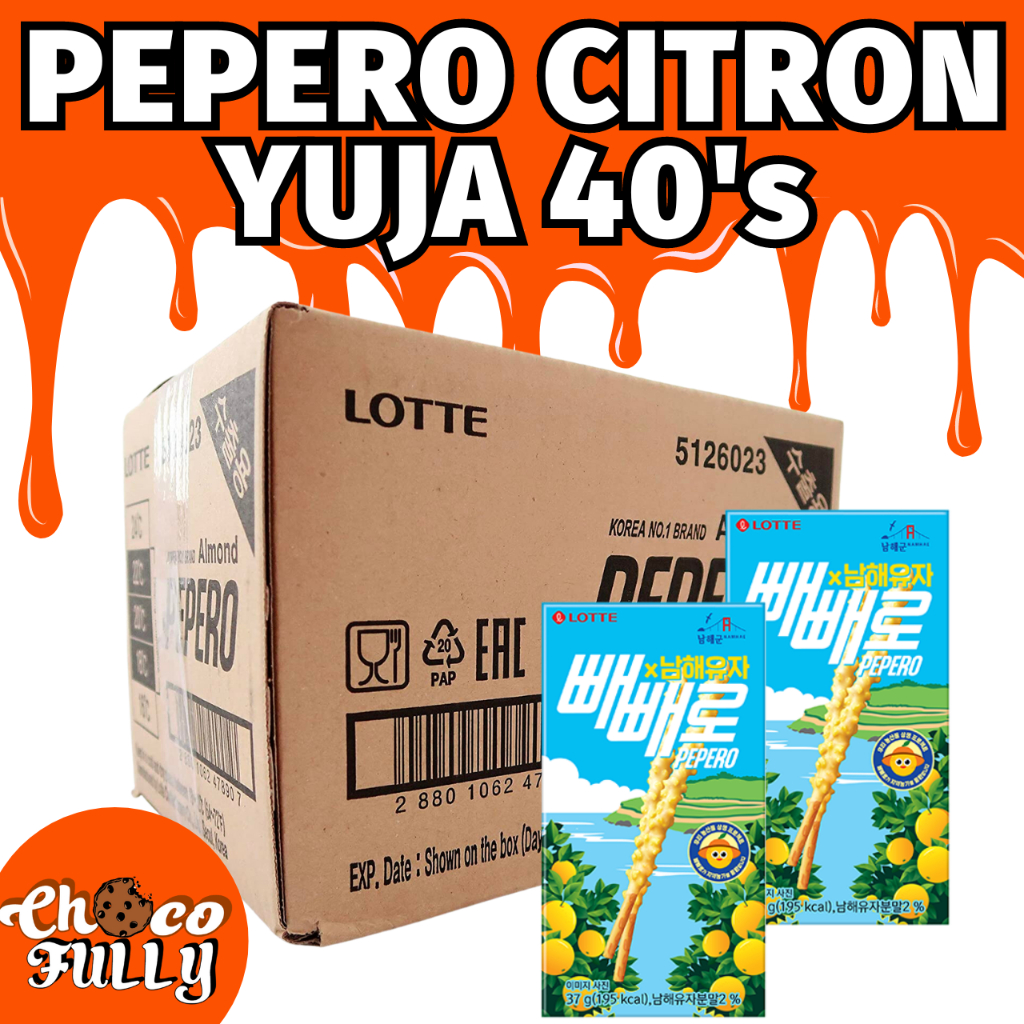 Lotte Pepero Citron Yuja Sticks Box of 40's (English Version) | Shopee ...