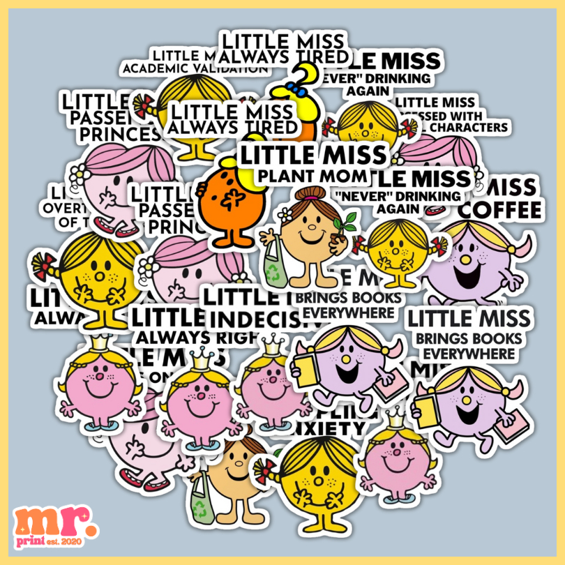 LITTLE MISS VOL 2 STICKERS CUTE FUNNY WATERPROOF STICKERS FOR AQUAFLASK ...
