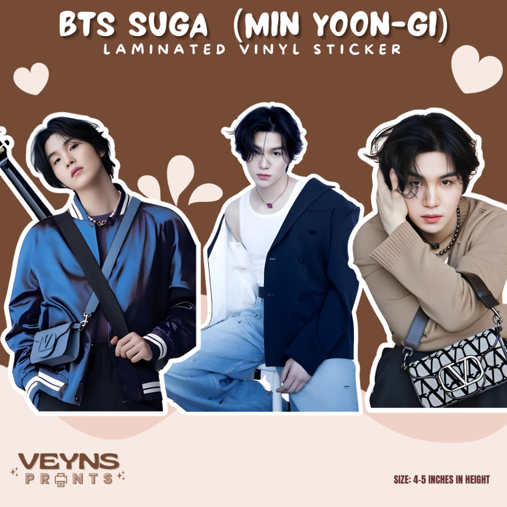 BTS SUGA MIN YOON-GI WATERPROOF VINYL STICKER FOR TUMBLER LAPTOP ETC ...
