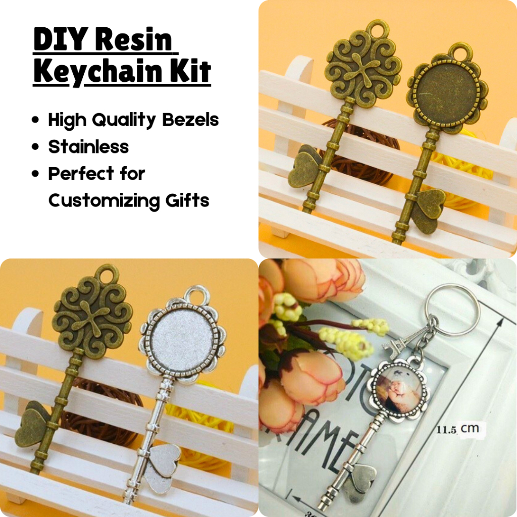 DIY Resin Keychain Kit: Bezel Pendants & Epoxy Crafts (Birthday Gift ...