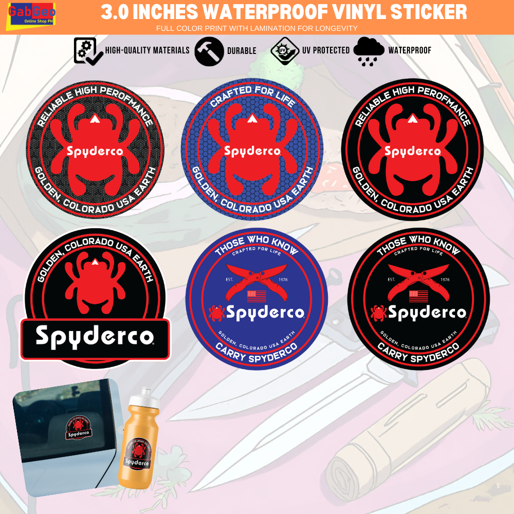 Spyderco EDC Everyday Carry Laminated Waterproof Vinyl Sticker For Car ...