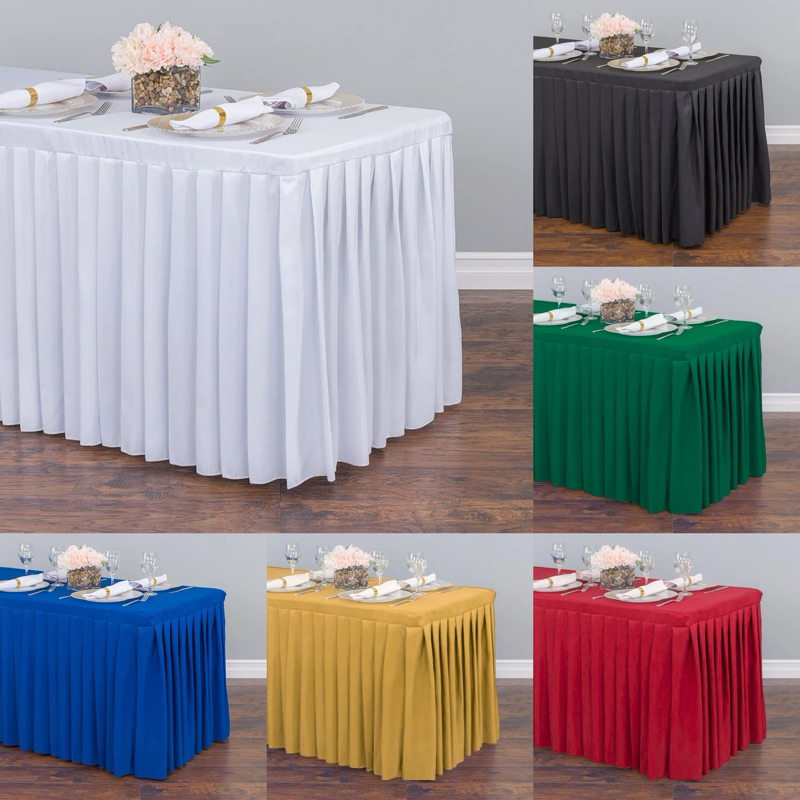 PLEATED TABLE CLOTH with Skirting Design Catering Buffet Table ...