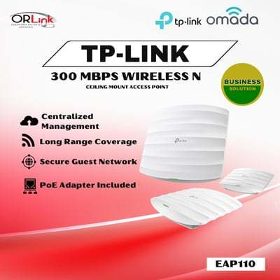 TP-LINK OMADA EAP110 300MBPS WIRELESS N CEILING MOUNT ACCESS POINT ...