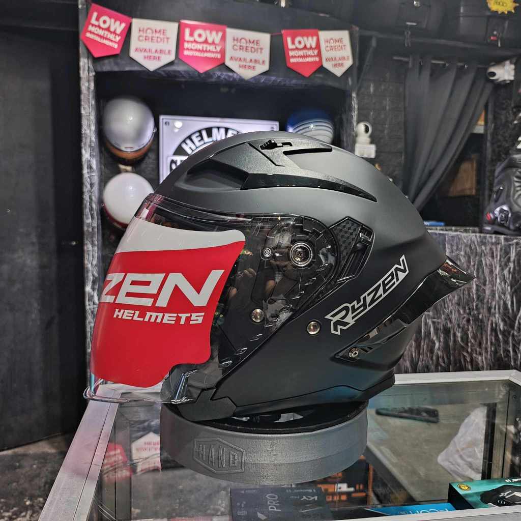 RYZEN HELMET ZX-700R MONO (HALF FACE DUAL VISOR) | Shopee Malaysia