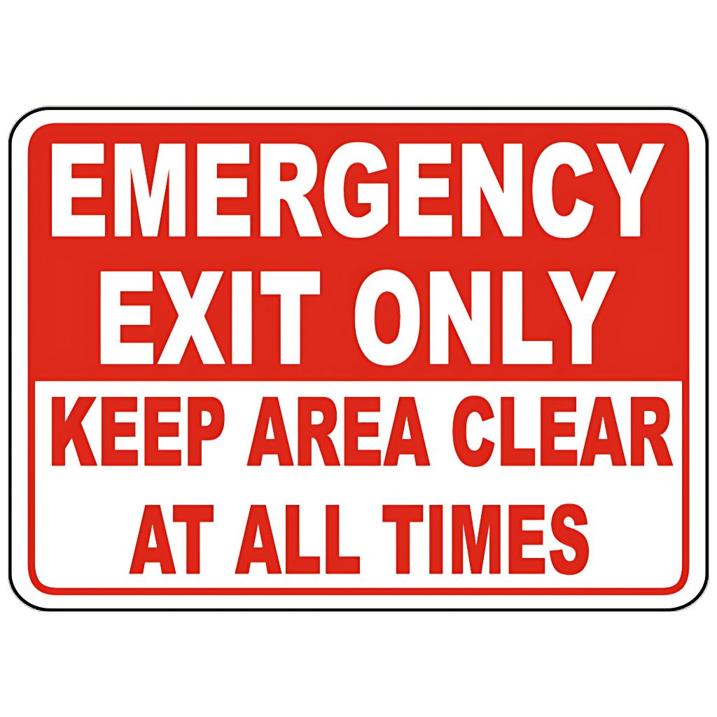 Emergency Exit Only Keep Area Clear At All Times | A4 size Laminated ...