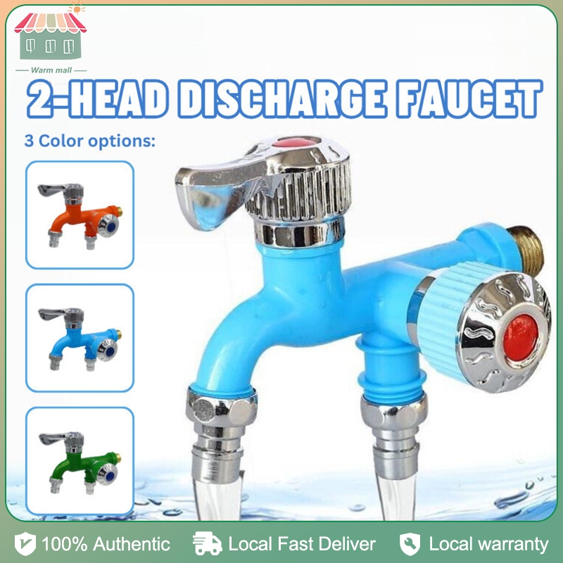 Dual Control Double Outlet Water Tap Stainless Universal Interface ...