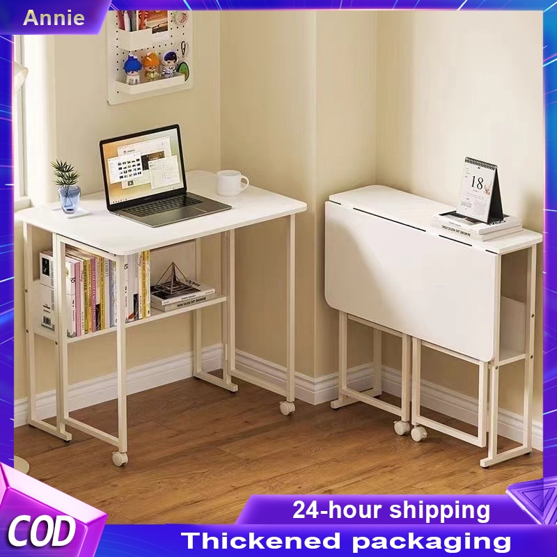 Portable Removable Folding Computer Table 2-layer Storage Table Student ...