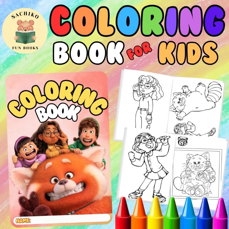 DISNEY PIXAR TURNING RED COLORING BOOK SACHIKO FUN BOOKS | Shopee Malaysia
