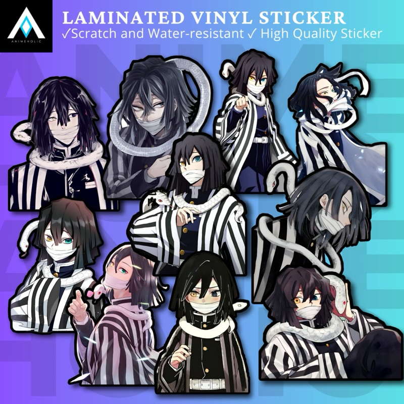 OBANAI IGURO DEMON HASHIRA DEMON SLAYER STICKERS LAMINATED VINYL ...