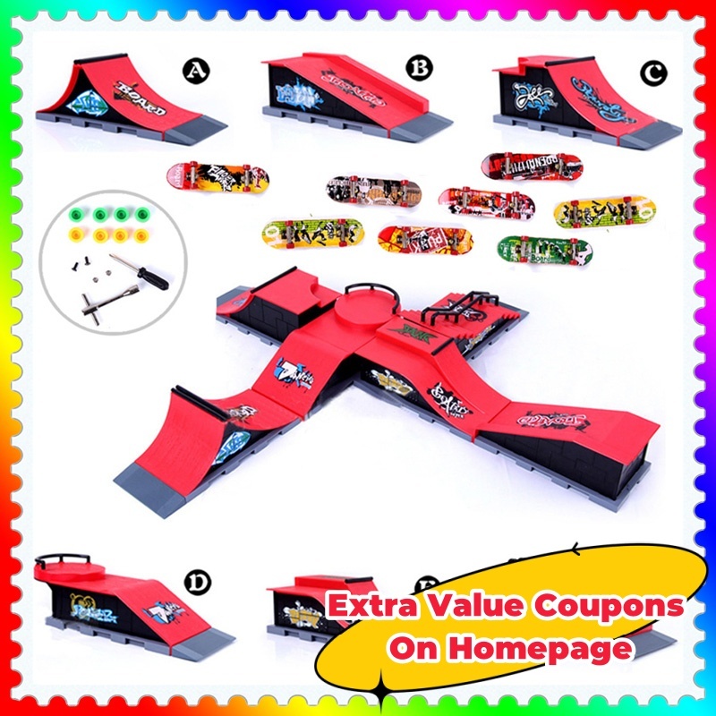 Mini Fingerboard Set Assorted Plastic Finger Skateboards with Ramp and ...