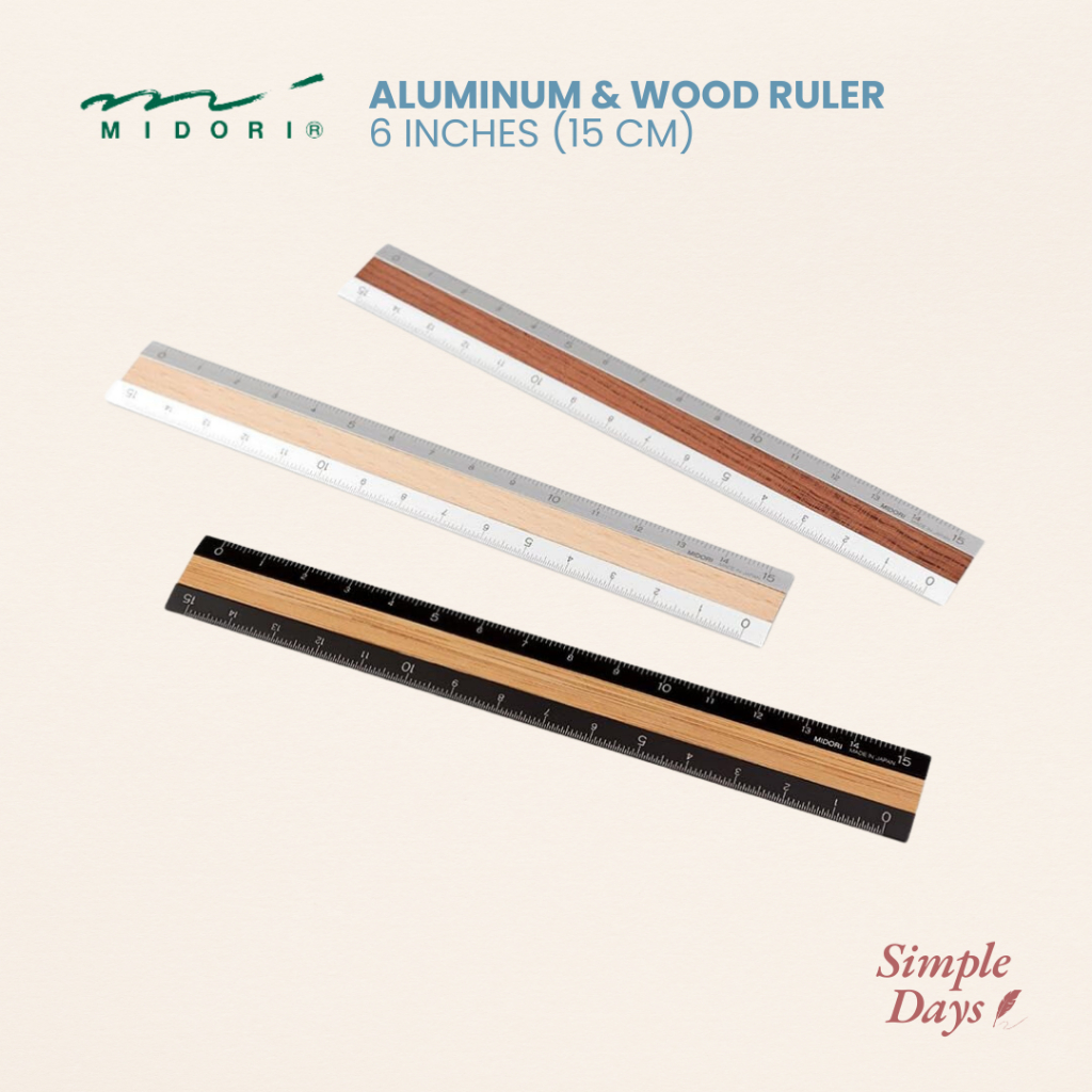On Hand: Midori Aluminum Wood Ruler 6 inches (15 cm) | Shopee Malaysia