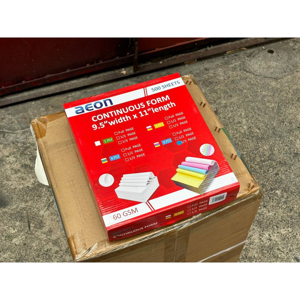 AEON 4Ply Carbonless Continuous Form Paper 1/3Pages 500Sheets 375Sets 9 ...
