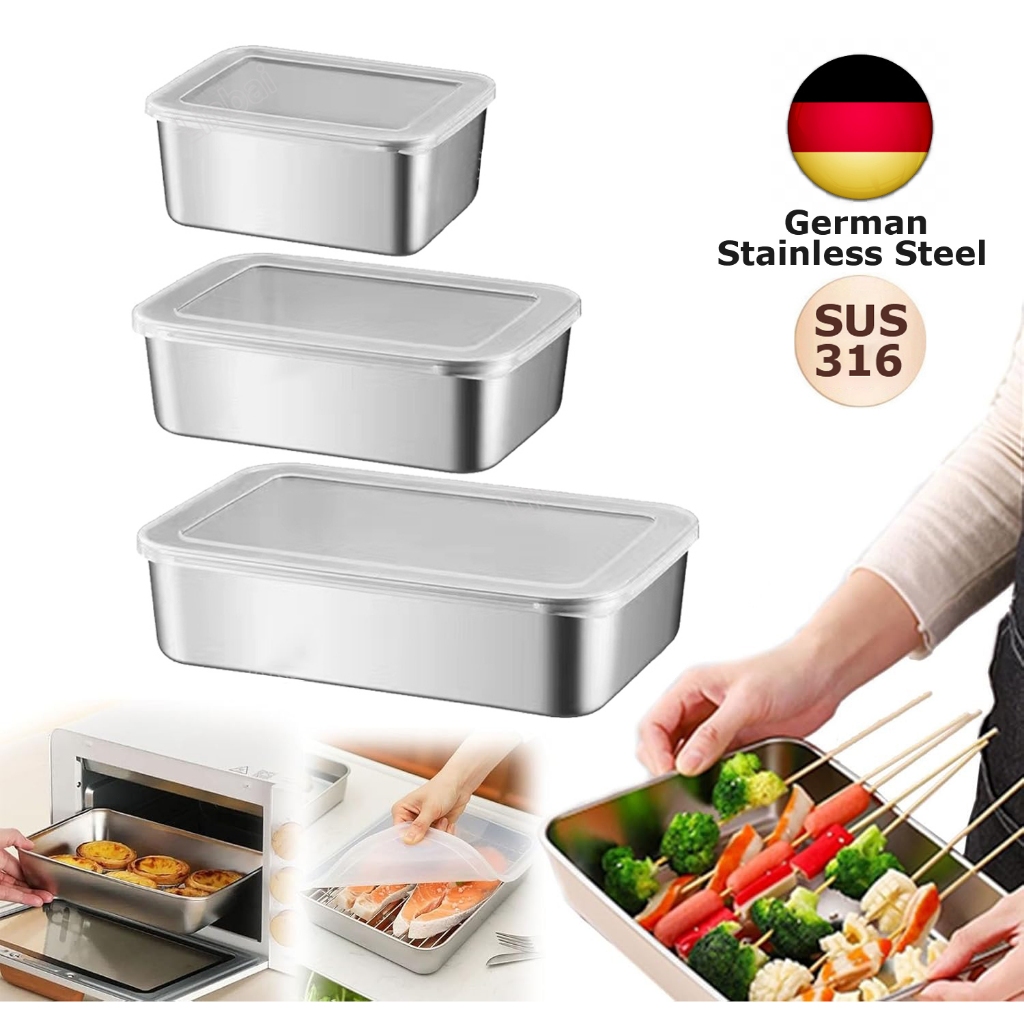 316 Stainless Steel Fresh Keeping Box Food Storage Container for BBQ ...