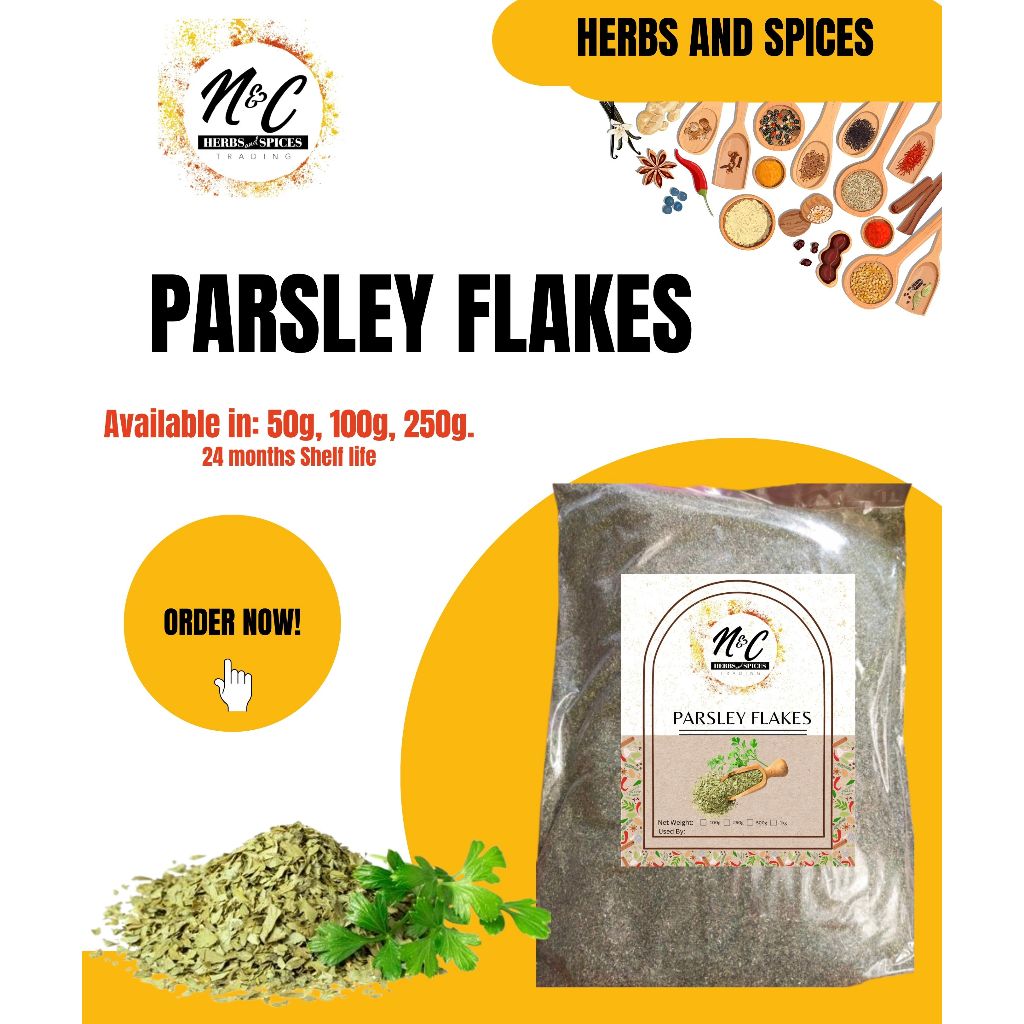Parsley Flakes 50grams, 100grams, 250grams Herbs and Spices | Shopee ...