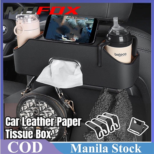 MOFOX Car Seat Back Organizer Car Leather Tissue Storage Box Car ...