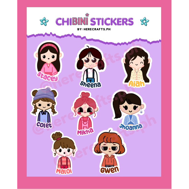 BINI FANMADE HOLOGRAPHIC STICKER SHEET | Shopee Malaysia