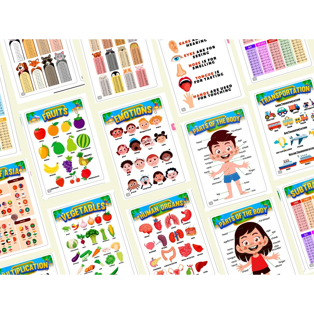 Laminated Educational Wall Chart A4 size | Shopee Malaysia