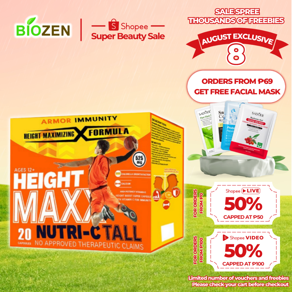 Height Maxx Nutri-C Tall Height Booster Capsules Vitamin C Calcium ...