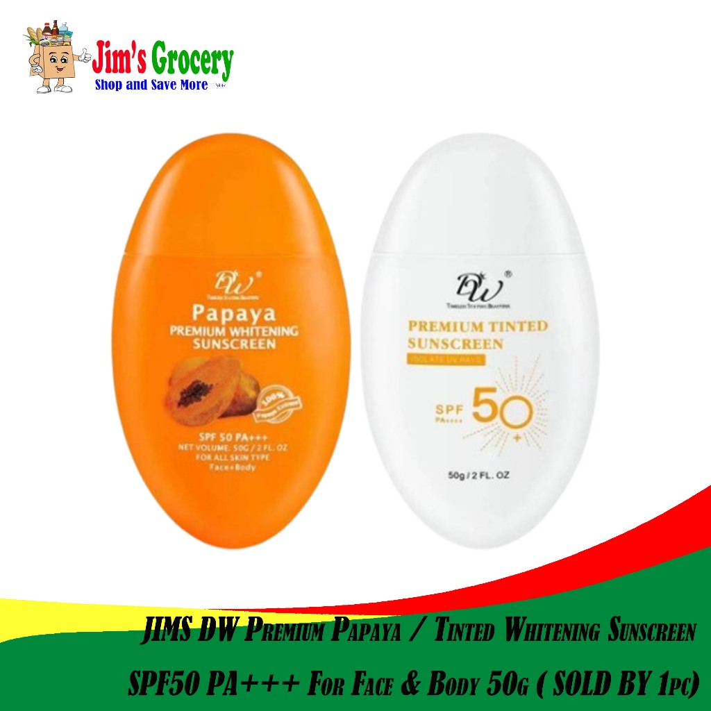 JIMS DW Premium Papaya / Tinted Whitening Sunscreen SPF50 PA+++ For ...