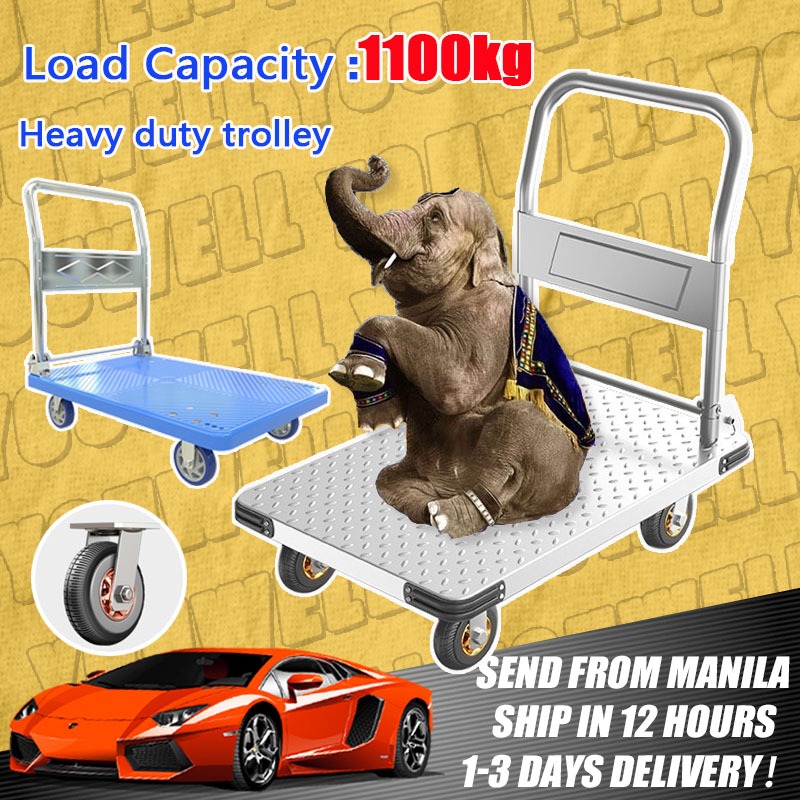 Steel Trolley Hand Truck Foldable Platform Trolley Heavy Duty ...
