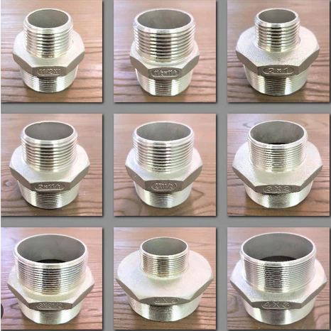Male type Nipple Threaded Reducer Connector Pipe Fitting Stainless ...