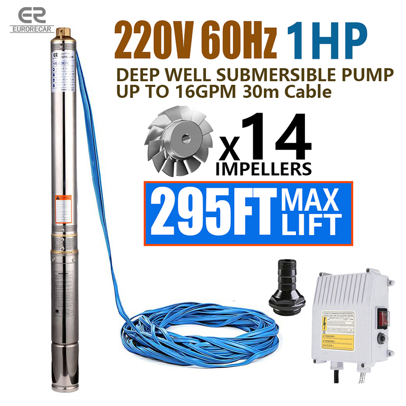 Submersible Pump 3Inch Water Pump Pure Copper Interface Submersible Bore Water Pump Deep Well ...
