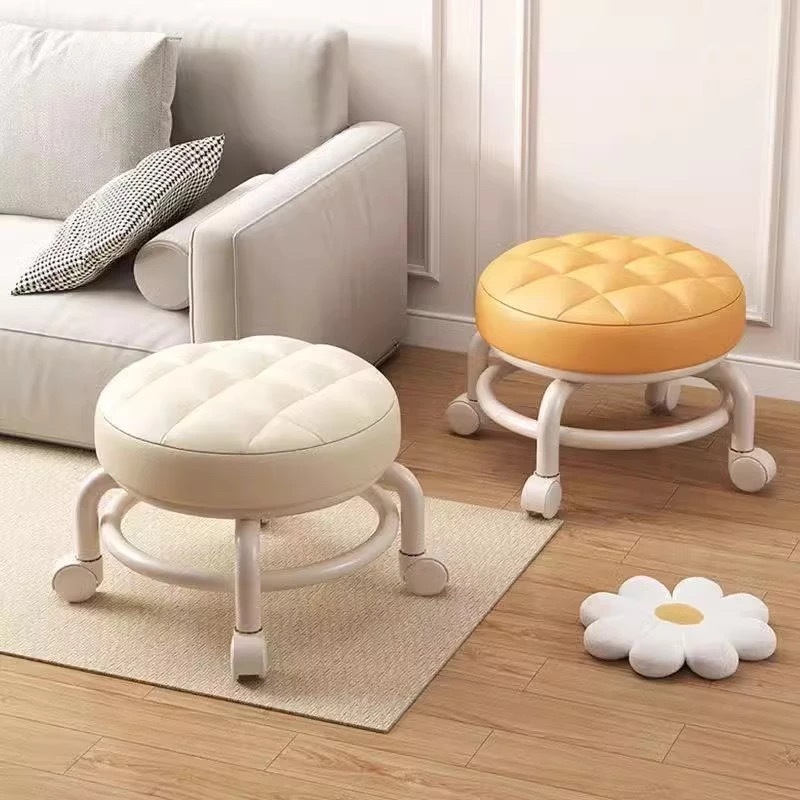 Small Stool with Wheels Baby Mini Round Chair Stool With Sofa Cushion ...