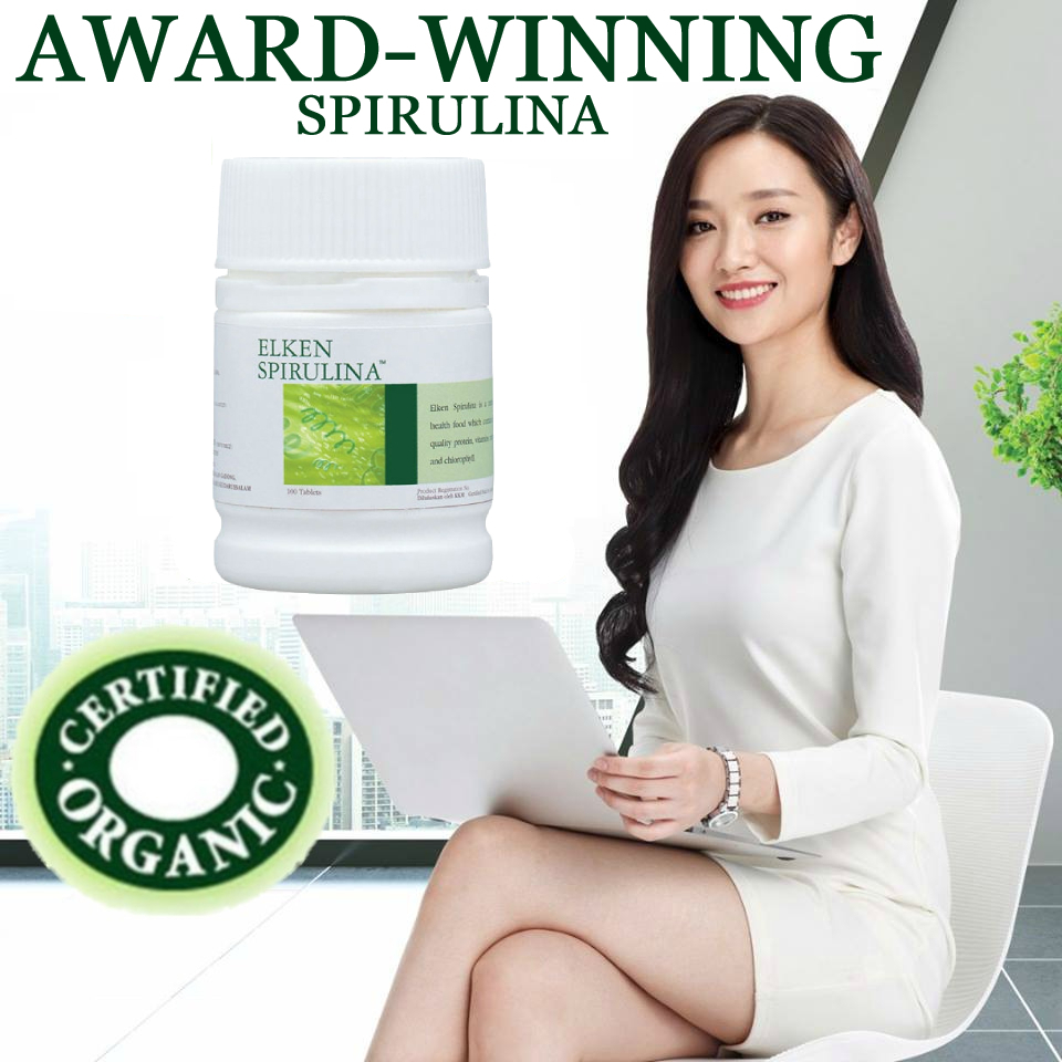 ELKEN Spirulina | Certified Organic | 100 Tablets | Food Supplement | Shopee Malaysia