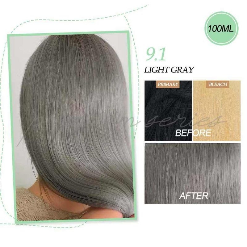 Premium Bremod 9.1 Light Gray Cocoa Butter Hair Color With oxidizer Set ...