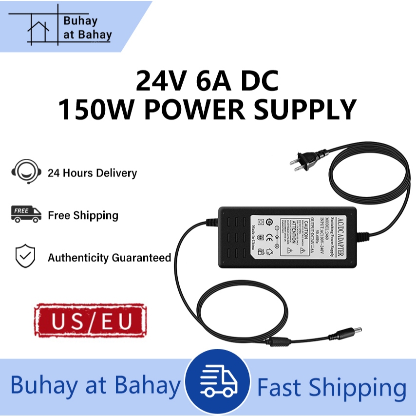DC24V 6A Adapter US Plug 150W Power Supply Transformer LED Driver Power ...