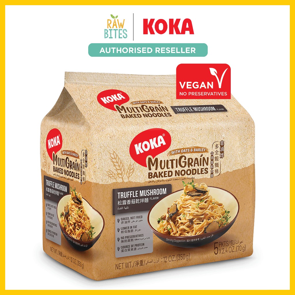 KOKA Multigrain Truffle Mushroom Flavour Baked Noodles [5 packs x 70g ...