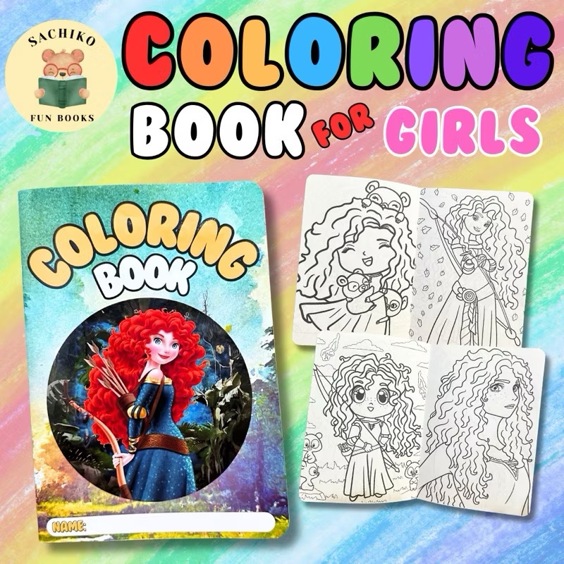MERIDA BRAVE DISNEY PRINCESS COLORING BOOK SACHIKO FUN BOOKS | Shopee ...