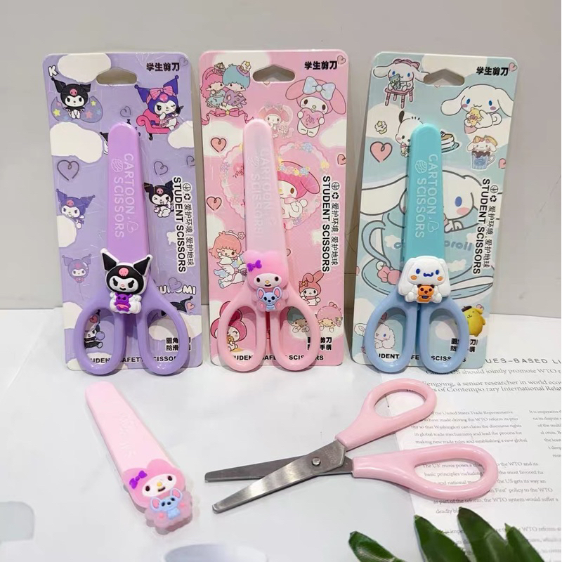 Cute Kids Scissors Sanrio Melody Kuromi Cinnamoroll | Kawaii School ...