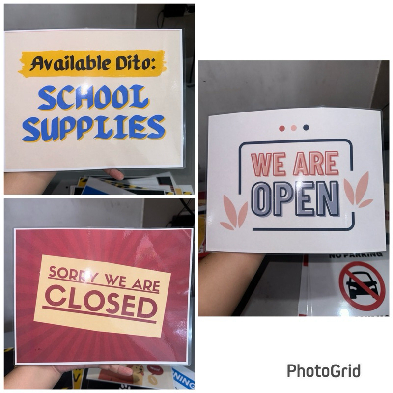 School Supplies/Open/Close Signage (Laminated) | Shopee Malaysia