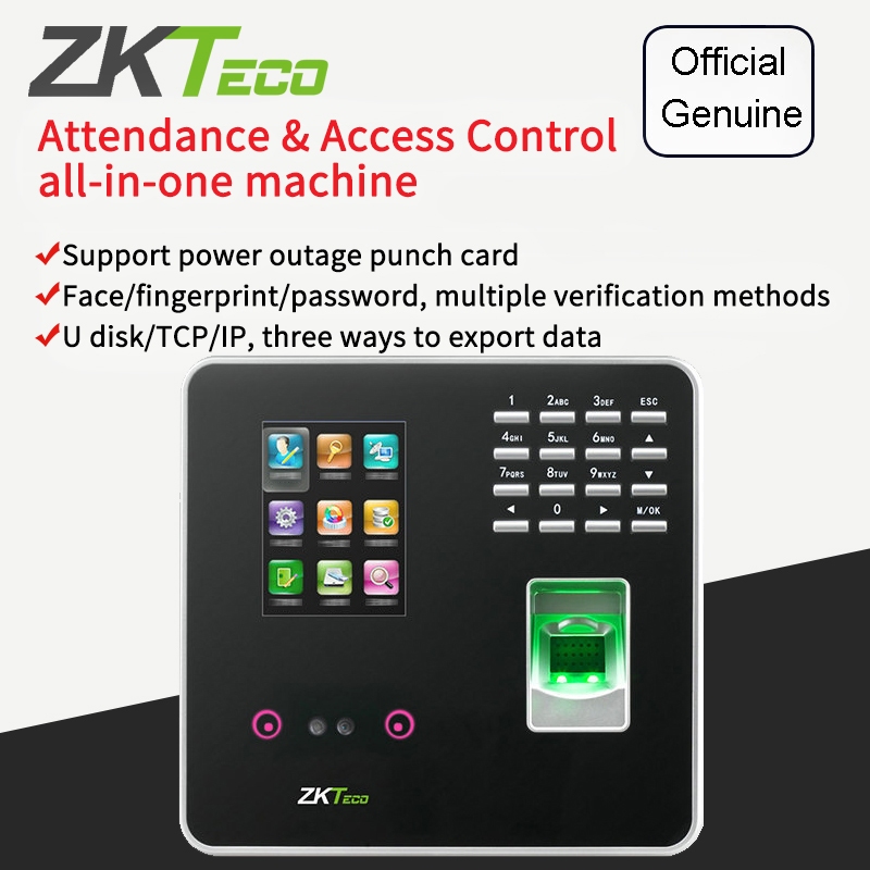 ZKTECO WiFi Biometric Face Recognition Fingerprint Time Attendance Machine Office Time ...