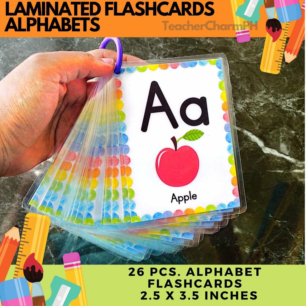 ALPHABET Laminated Educational Flashcards | Shopee Malaysia