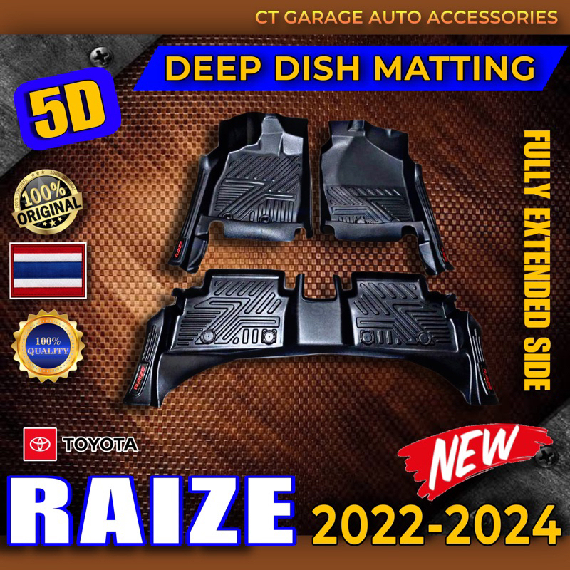 TOYOTA RAIZE 2022-2024 5D DEEP DISH MATTING (FULLY EXTENDED SIDE ...